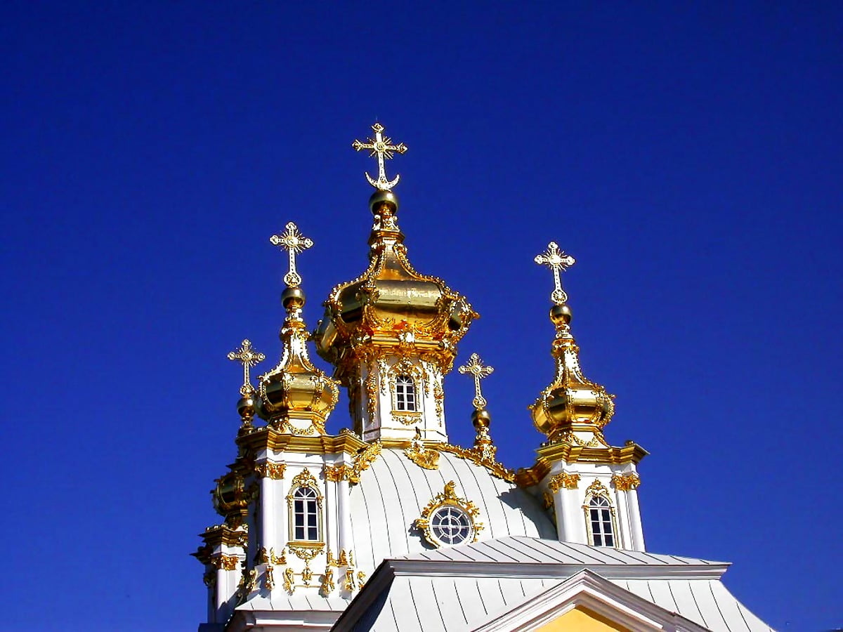 Minimalistisk bilde til bakgrunn Grand Peterhof -Palasset, St ...