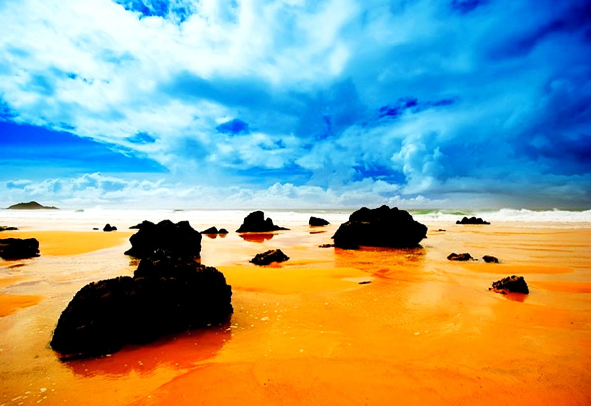 Baggrundsbillede Sten, Klipper, Strand | Download Bedste Gratis ...