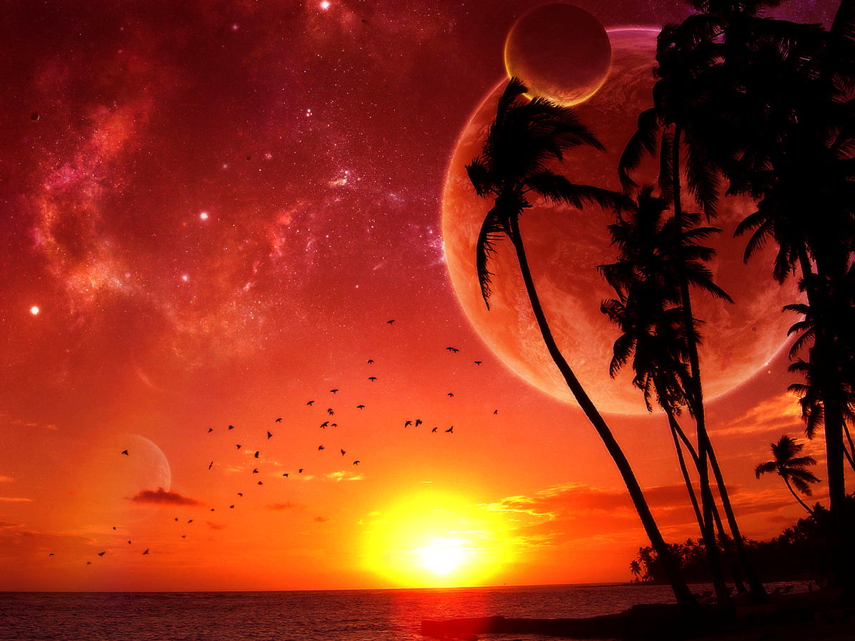Hdr Billeder, Natur, Solnedgang baggrund | Gratis Download baggrund